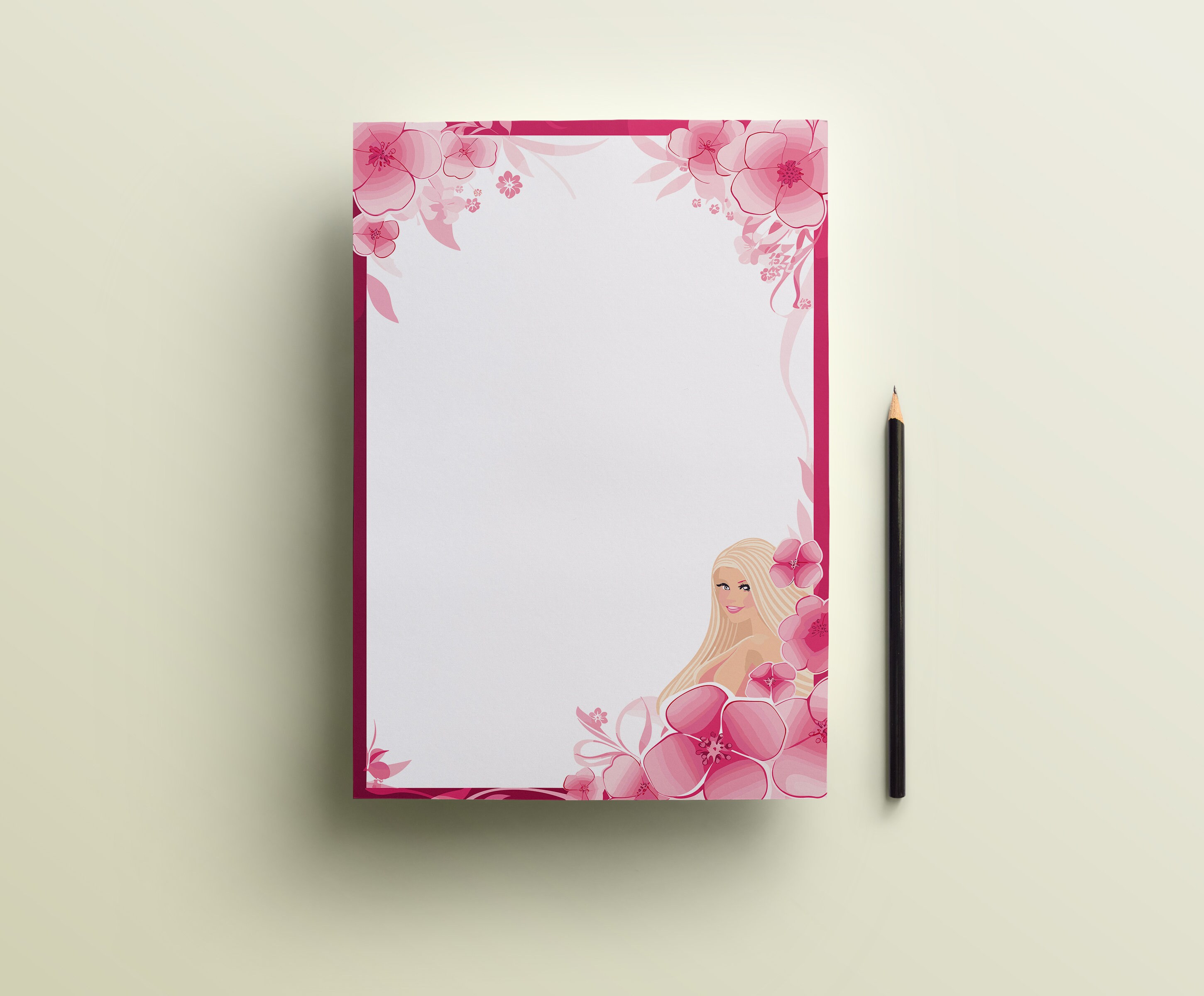 Pink, Girl, Party, Birthday, Invitation Border Frame SVG Files Digital ...