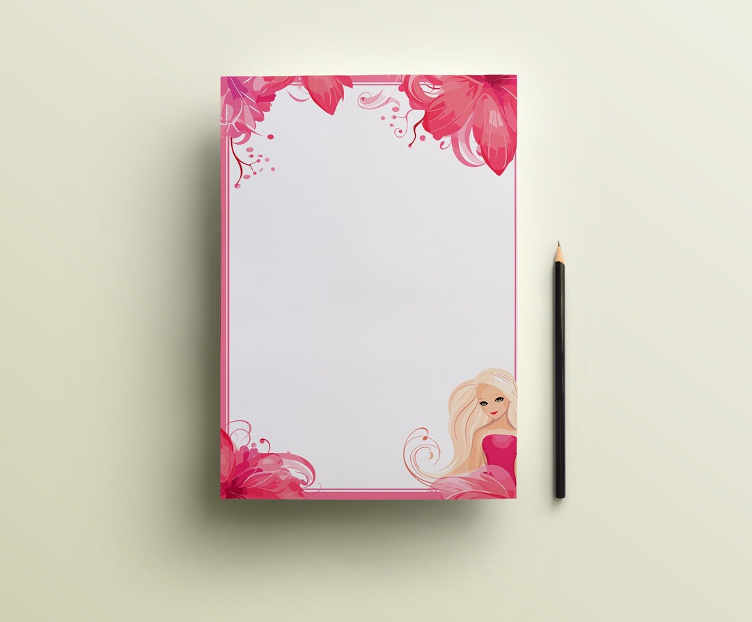 Pink, Girl, Party, Birthday, Invitation Border Frame SVG Files Digital ...