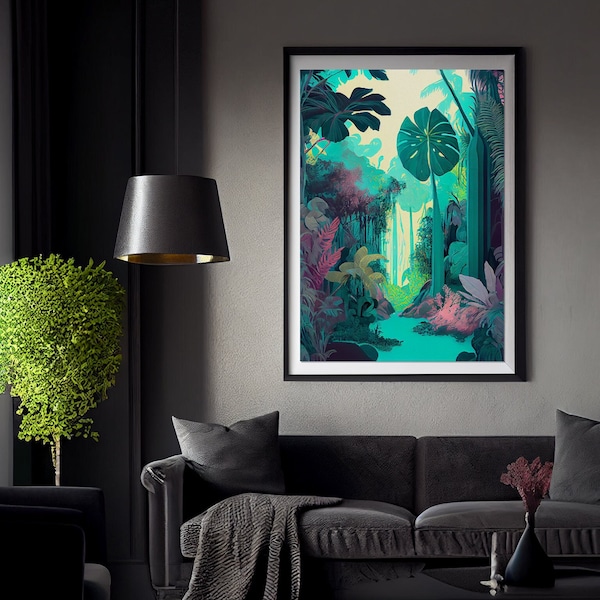 Abstract Rainforest Painting - Etsy