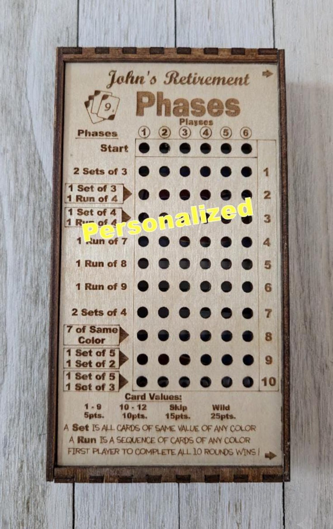 Phases Deluxe Laser Engraved Stained & Sealed Game Box - INTEGRATED ...