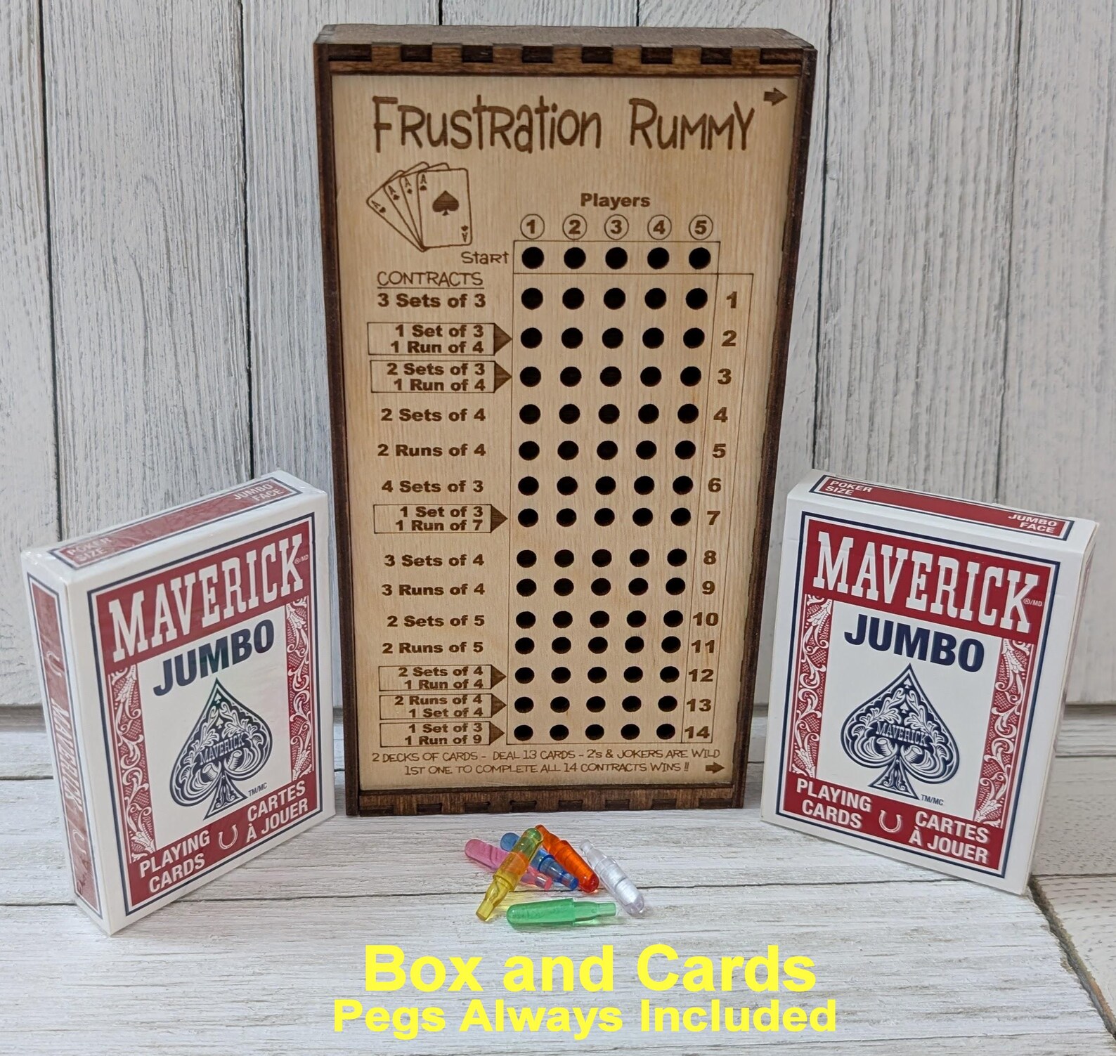 Deluxe Frustration Rummy Laser Engraved Custom Stained Game Box With ...