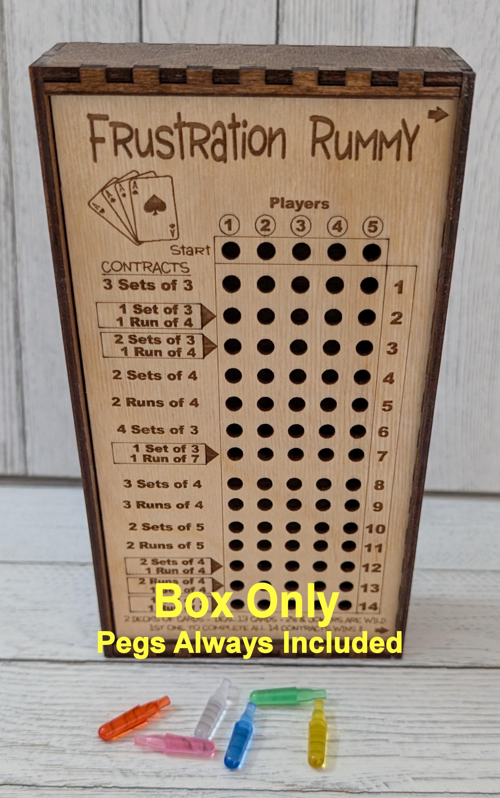Deluxe Frustration Rummy Laser Engraved Custom Stained Game Box With ...