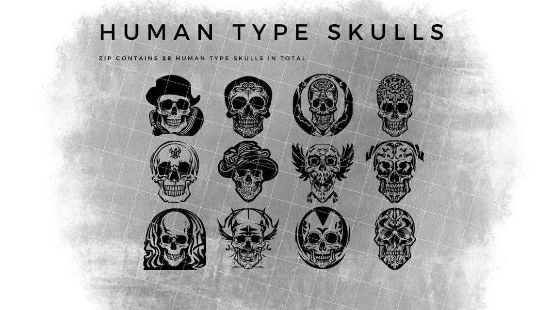 Skull Svg Bundle | Human Skulls | Animal Skulls | Alien Skulls ...