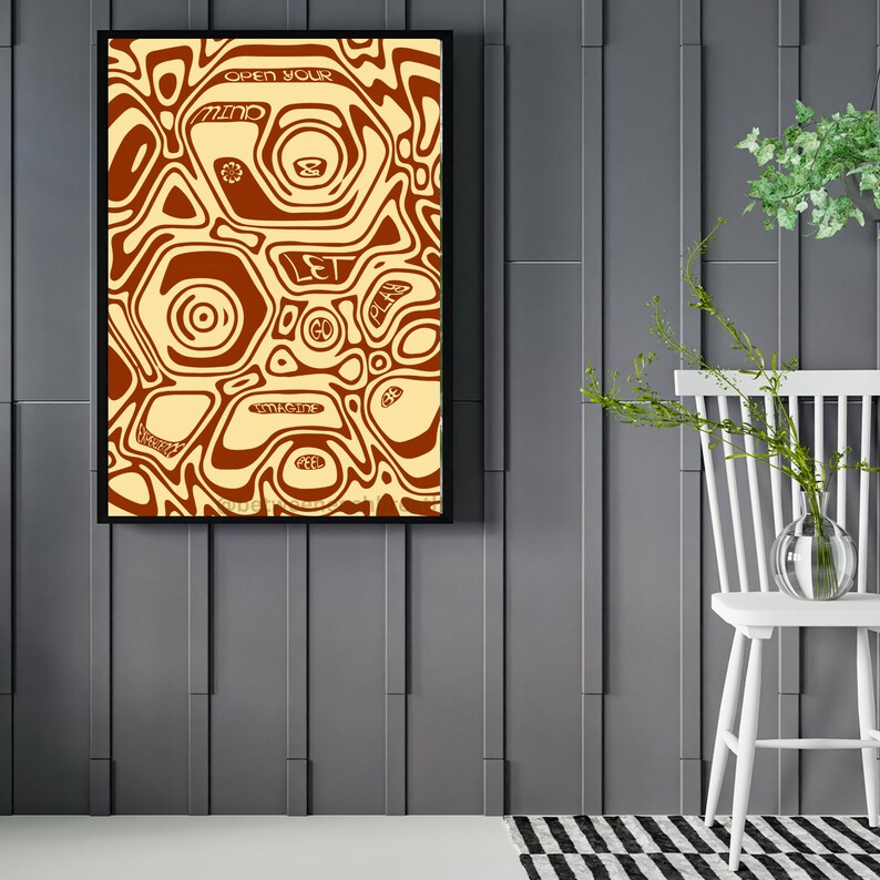 Funky Einstein Quote Poster, Retro 80s Interior Art - Etsy