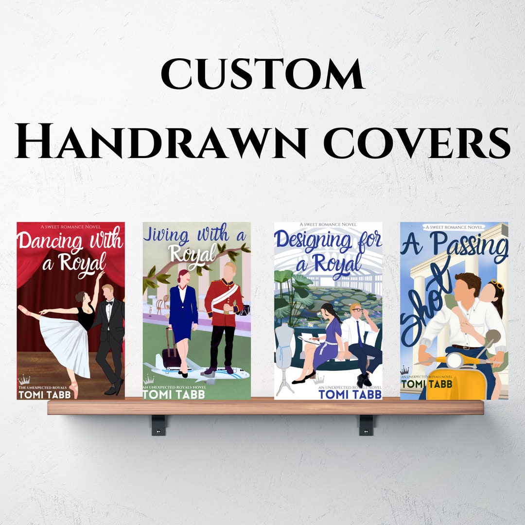 Custom Hand Drawn Book Cover Art: Unique Author Gift (digital Download ...