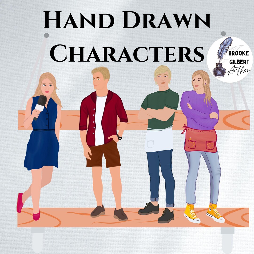 Custom Couple Character Art. Hand Drawn Couples. Book Cover Art Design ...