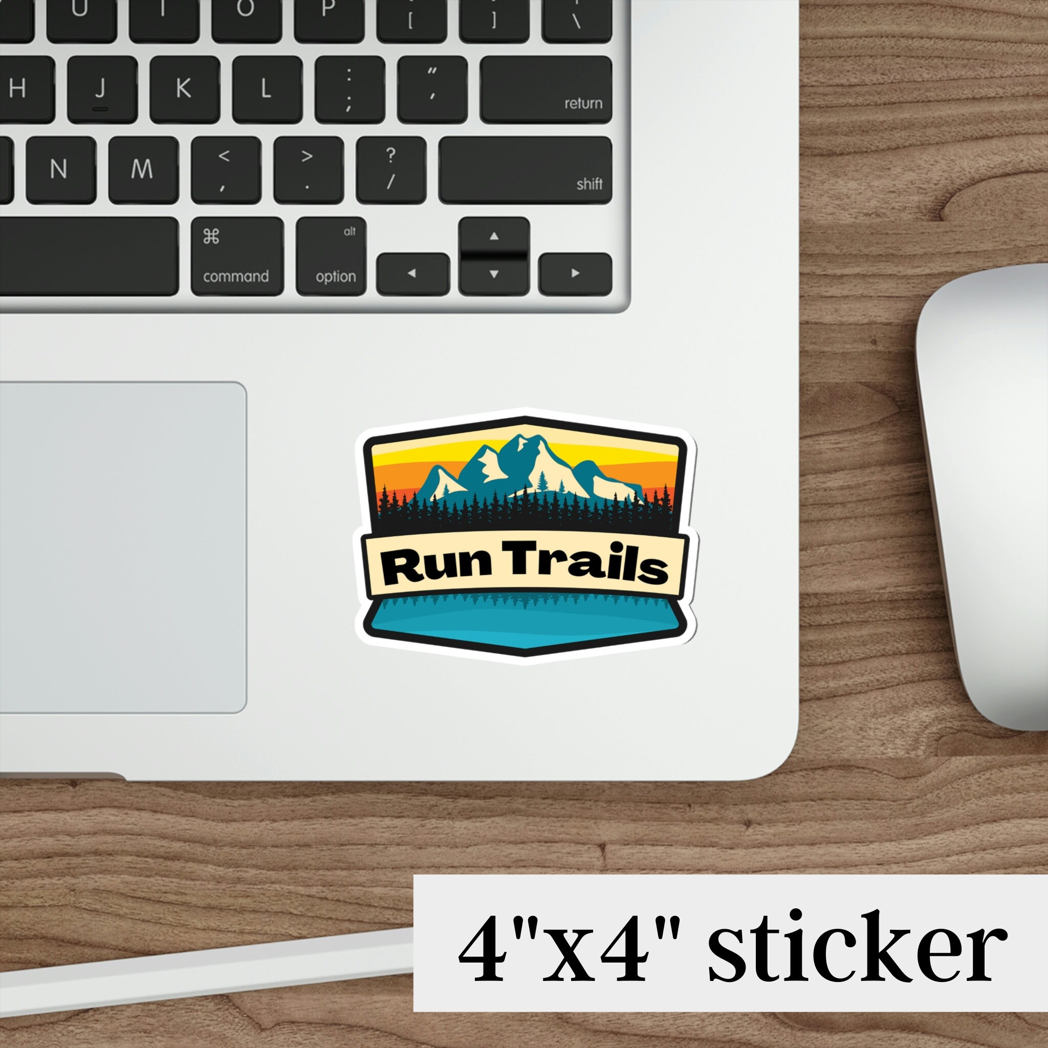 Trail Run Sticker Trail Running Sticker Mountains and - Etsy