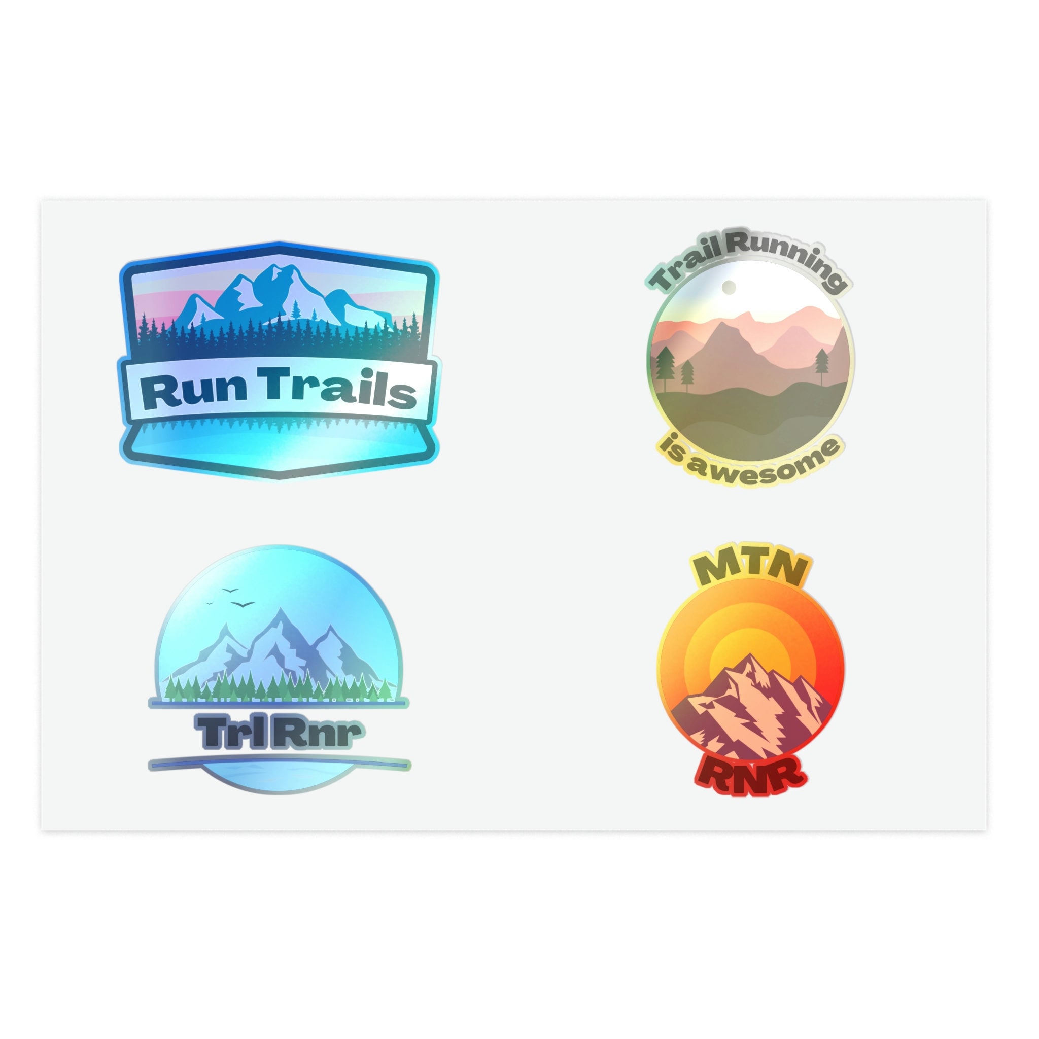 Trail Running Sticker 4-pack Sheet 4-sticker Pack for Trail and ...