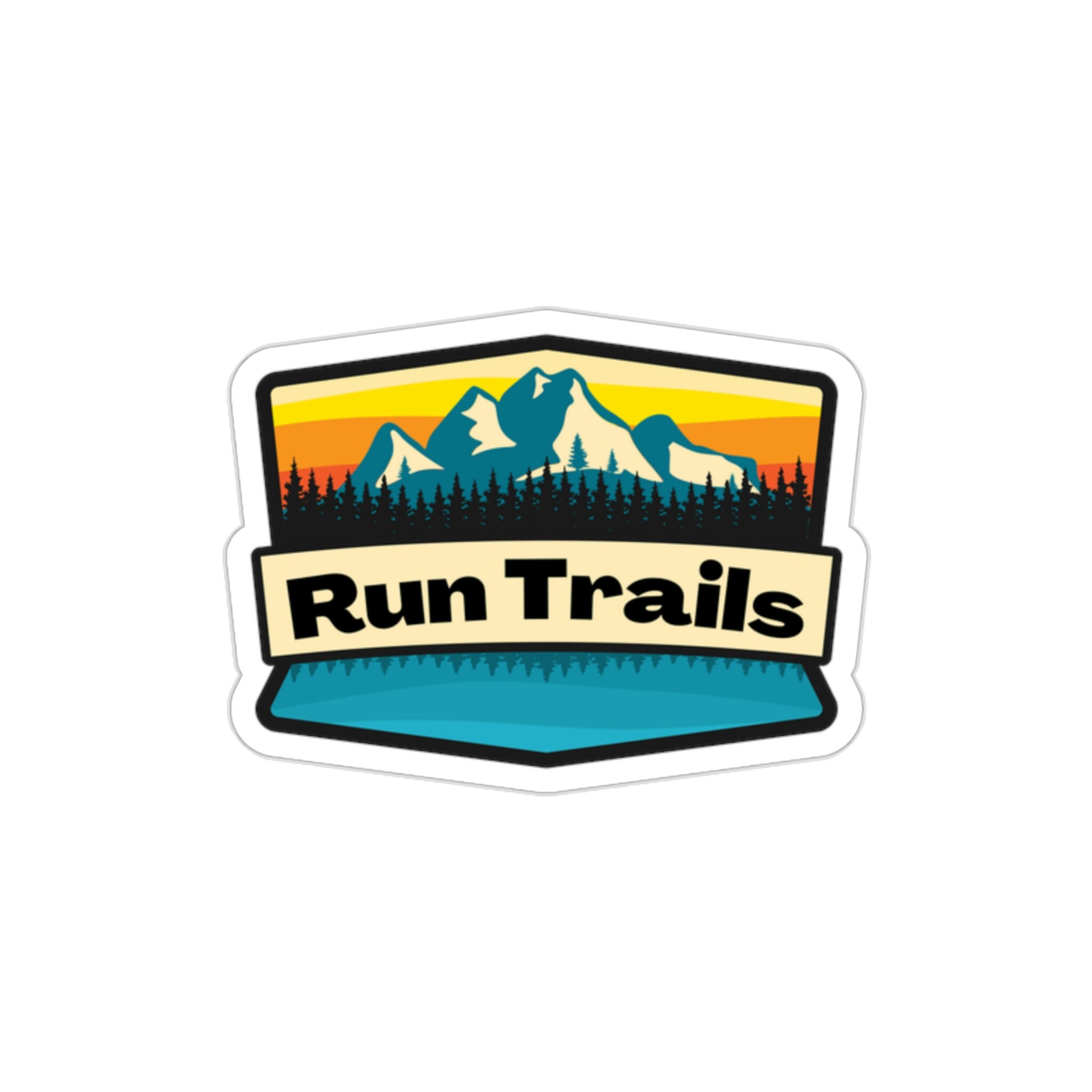 Trail Run Sticker Trail Running Sticker Mountains and - Etsy
