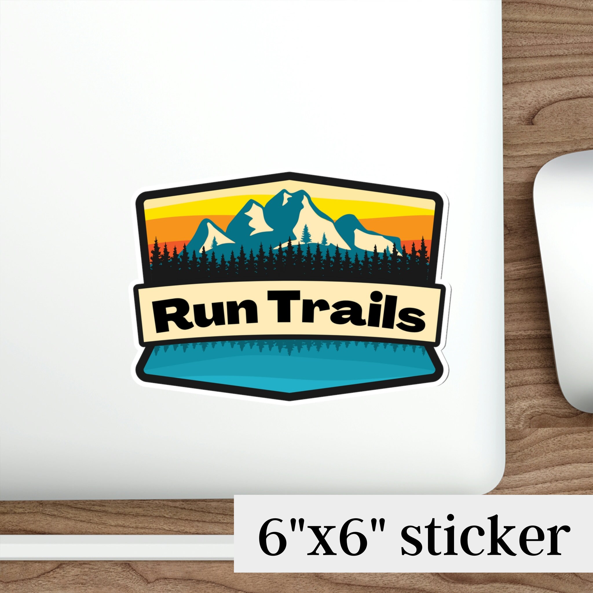 Trail Run Sticker Trail Running Sticker Mountains and - Etsy