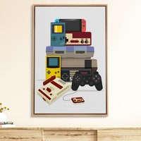 Retro Game Boy Poster | Nintendo Japanese Typography Print | 90s Retro ...