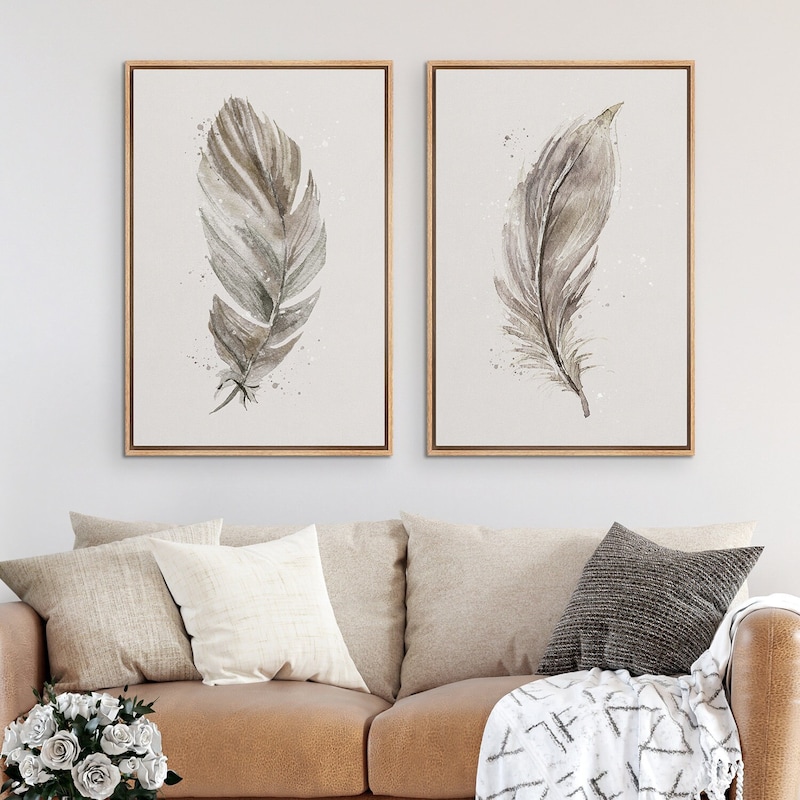Feather Prints Wall Art - Etsy