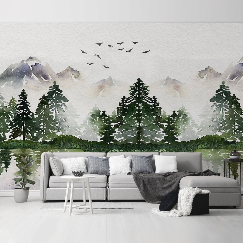 Pine Tree Mural - Etsy
