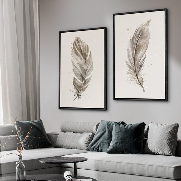 Feather Prints Wall Art - Etsy