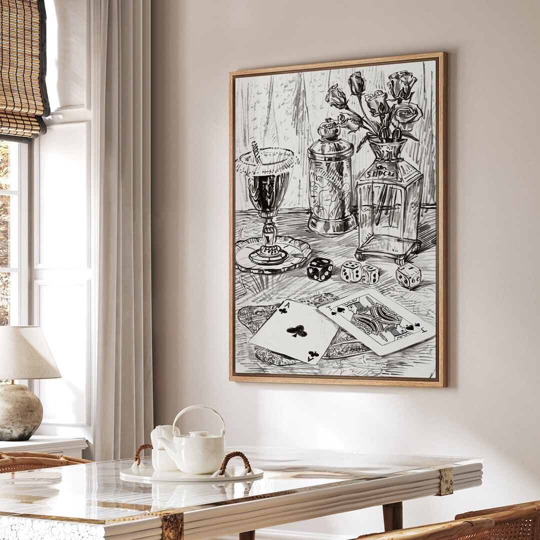 Playing Cards Wall Art Print, King Wall Art, Black Ace Card Art Poster ...