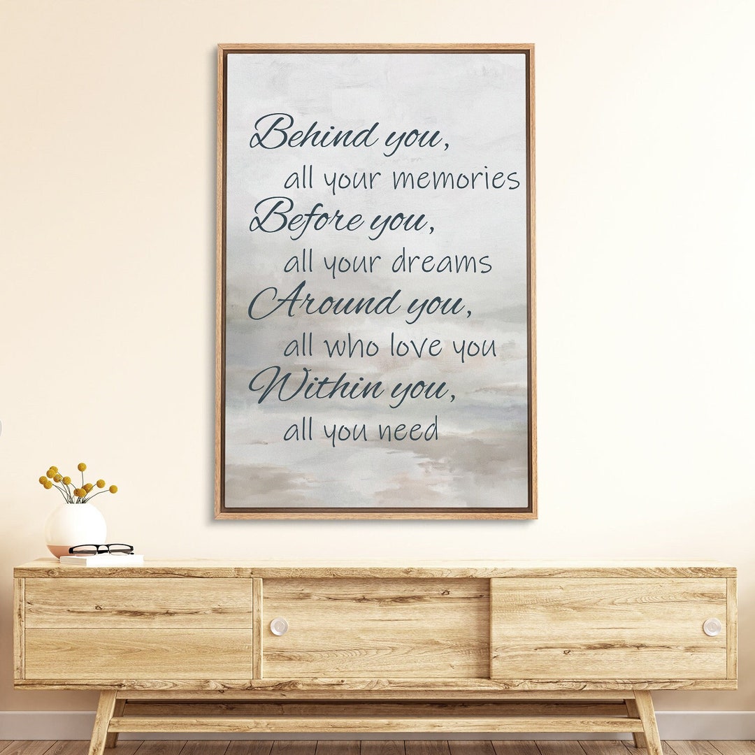 Framed Canvas Wall Art Behind You Inspirational Quote Sign Print ...