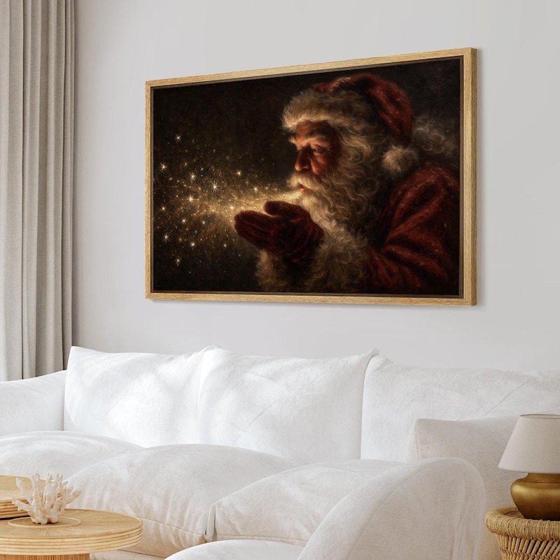 Large Framed Santa Print - Etsy