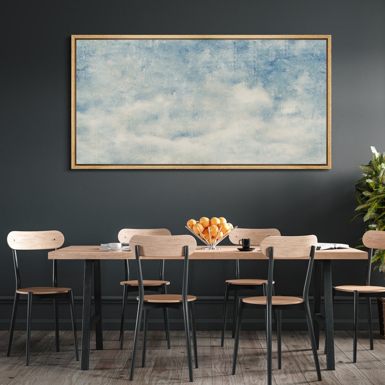 Large Wall Art, Cloud Wall Art Framed, Horizontal Cloud Wall Art, Moody ...