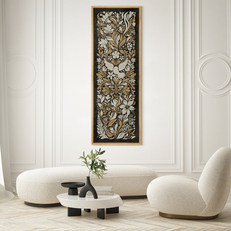 Framed Canvas Large Wall Art Flowers Bouquet Botanical Floral Panoramic ...