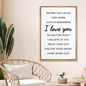 Family Quote Framed Wall Art, Before You Leave This Home Sign ...