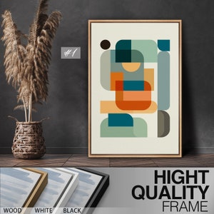 Framed Canvas Wall Art Set Colorful Geometric Color Blocks Abstract ...