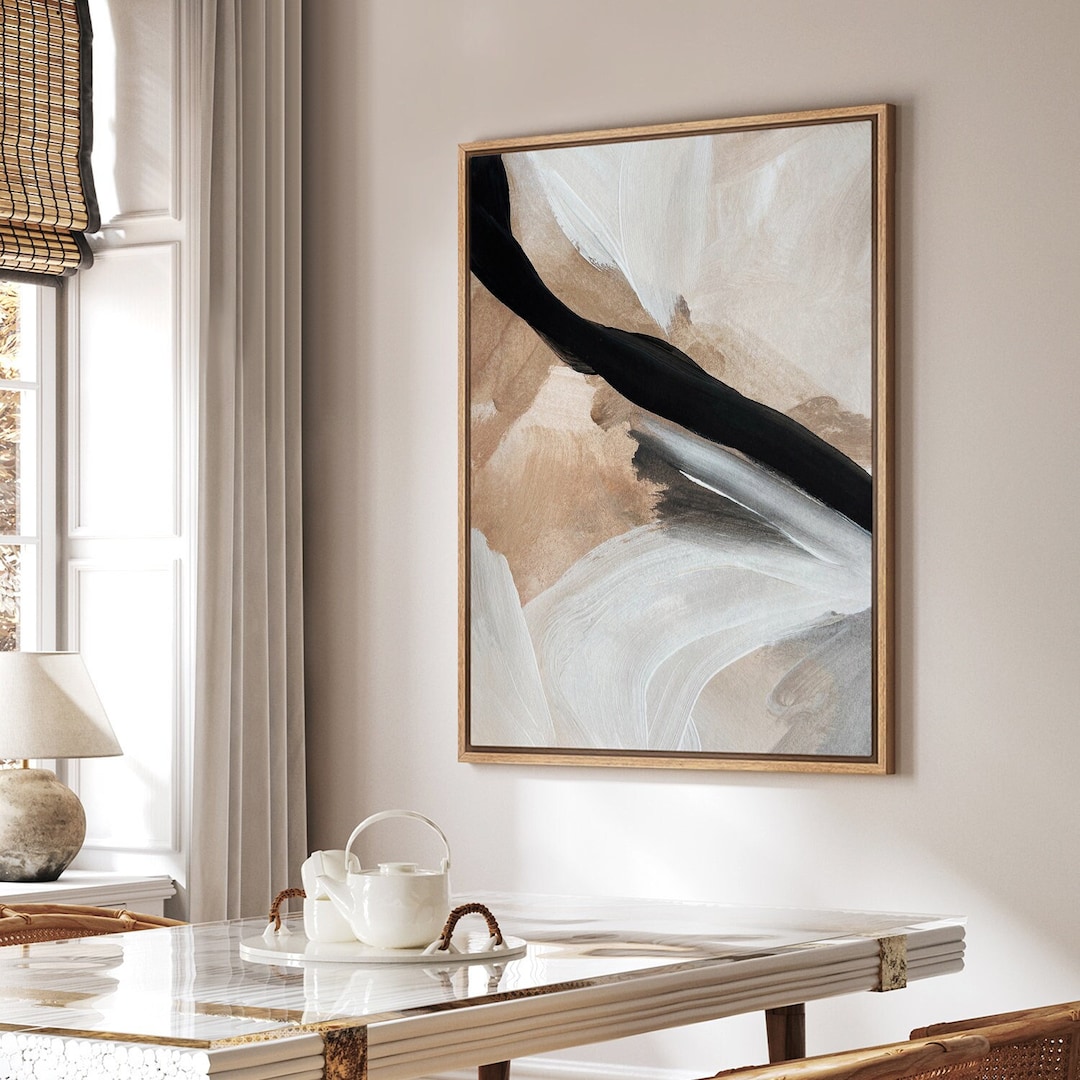 Framed Canvas Wall Art Abstract Dynamic Swirls Print Digital ...