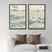 Framed Canvas Wall Art Set of 2 Beach Ocean Wave Landscape - Etsy