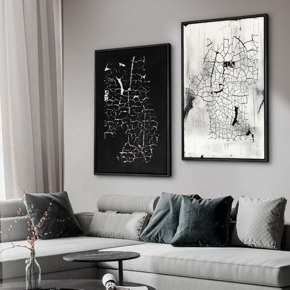 Black and white wall art framed store