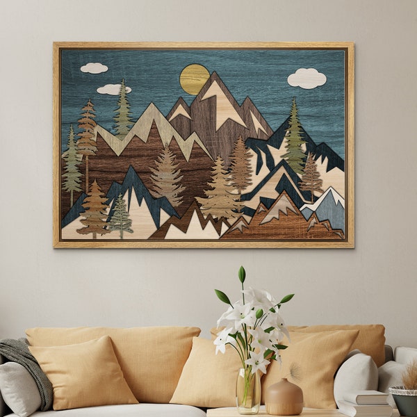 Boho Mountain Wall Art - Etsy