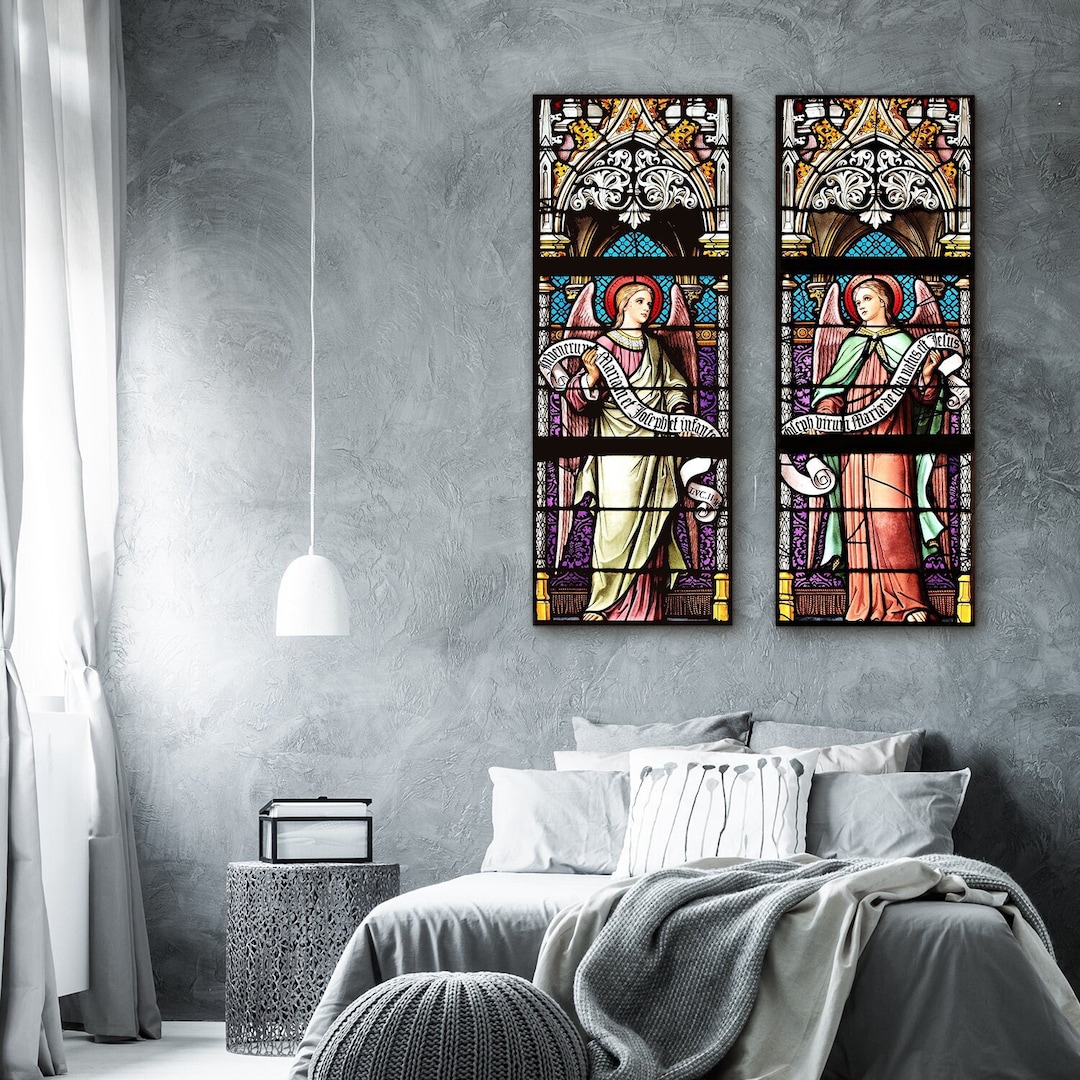 Framed Canvas Wall Art Set of 2 Italian Catholic Christian Art Prints ...