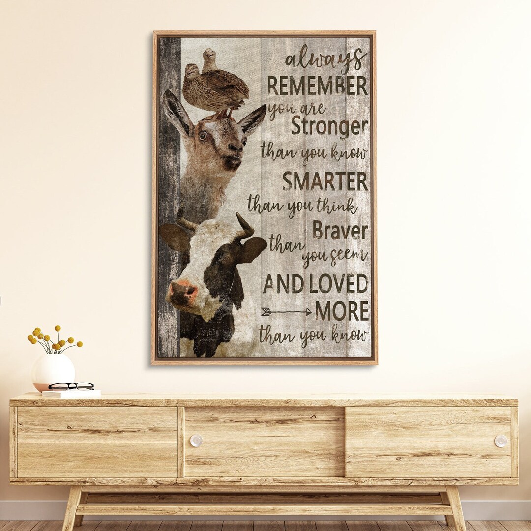 Framed Canvas Wall Art Countryside Animals Quotes & Sayings Print ...