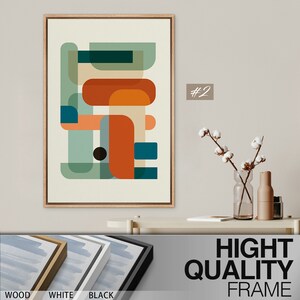 Framed Canvas Wall Art Set Colorful Geometric Color Blocks Abstract ...
