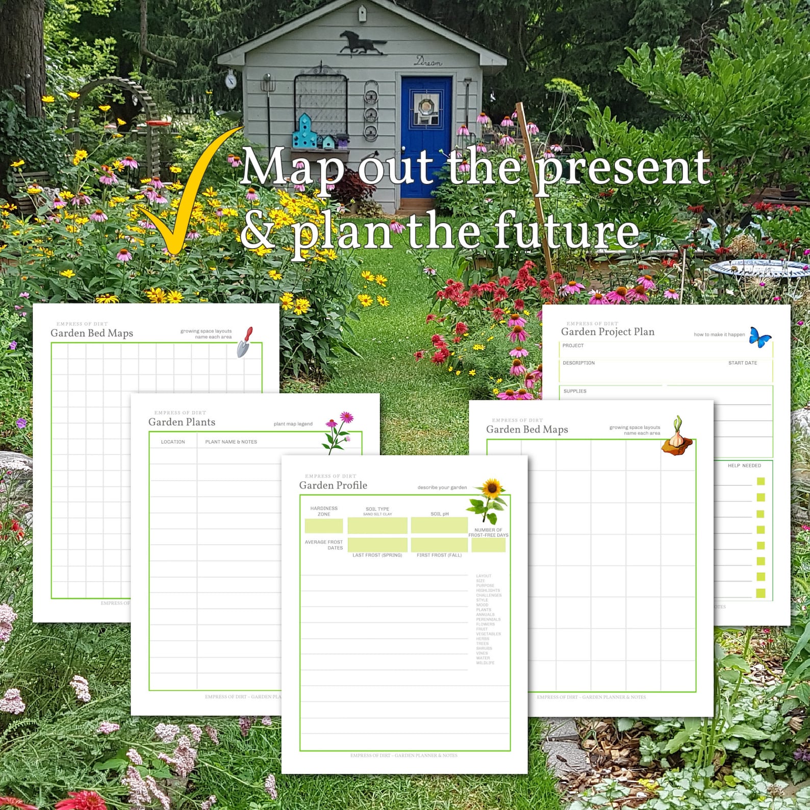 Printable Garden Planner & Notes, PDF Digital Download Gardening ...