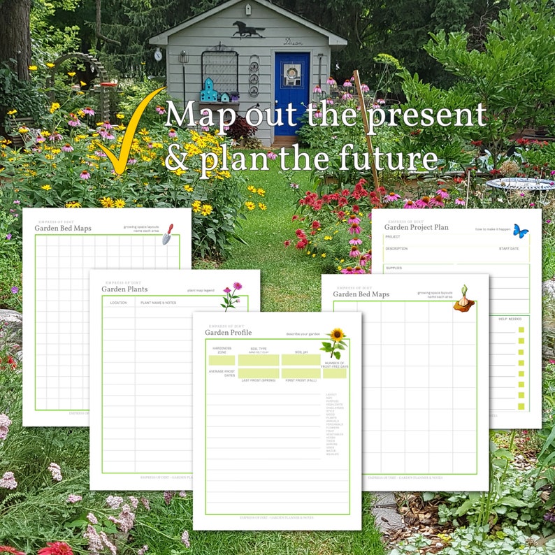 Printable Garden Planner & Notes, PDF Digital Download Gardening ...