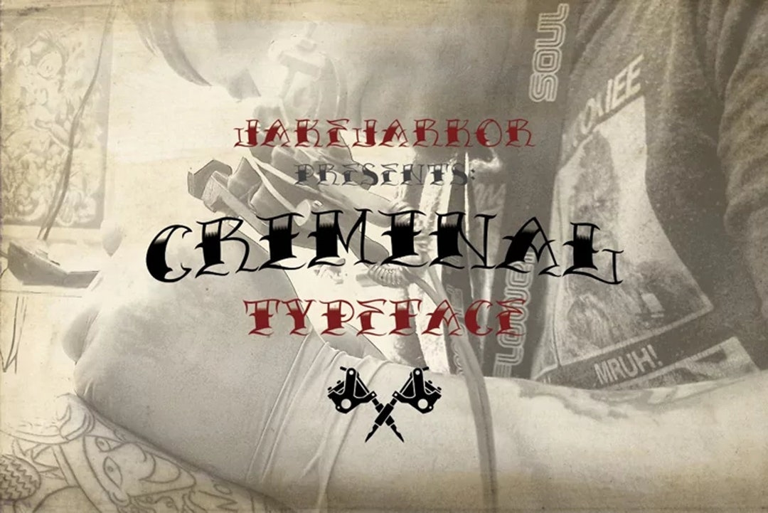 Criminal Font, Crudo Font, Tattoo Font, Handwritten Font, - Etsy