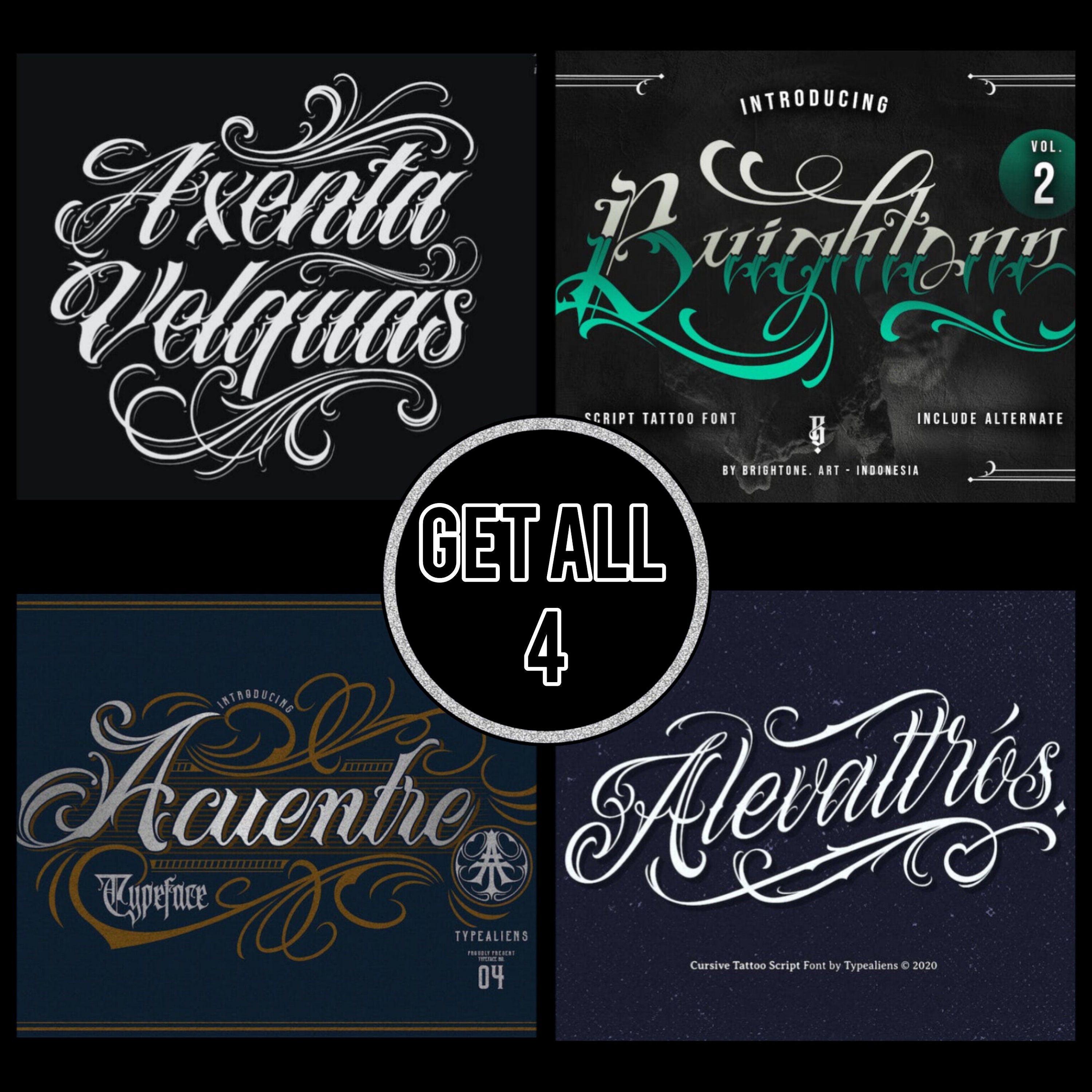 Axenta Velquas Font, Alevattros Font, Brightone Vol. 2 Font, Acuentre ...