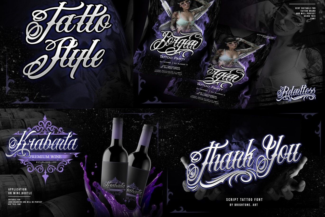 Relentless Script Font, Tattoo Font, Chicano Font, Script Font, - Etsy