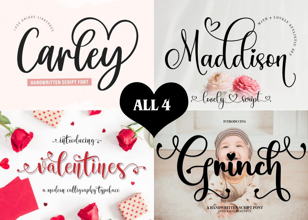 Heart Scripts, Heart, Valentine, Love, Cute, Wedding, Celebration, Font ...
