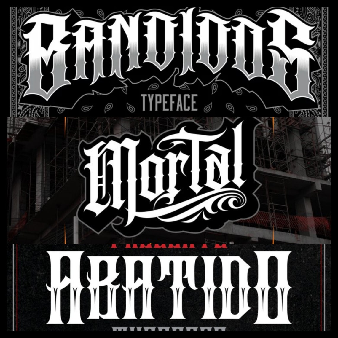 Banditos Font, Abatido Font, Mortal Font - Etsy