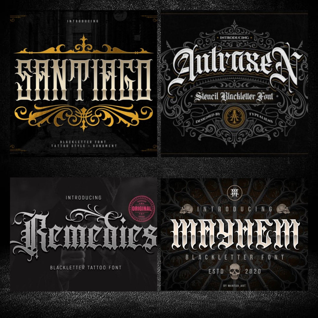 Santiago Font, Mayhem Font, Antraxen Font, Remedies Font - Etsy