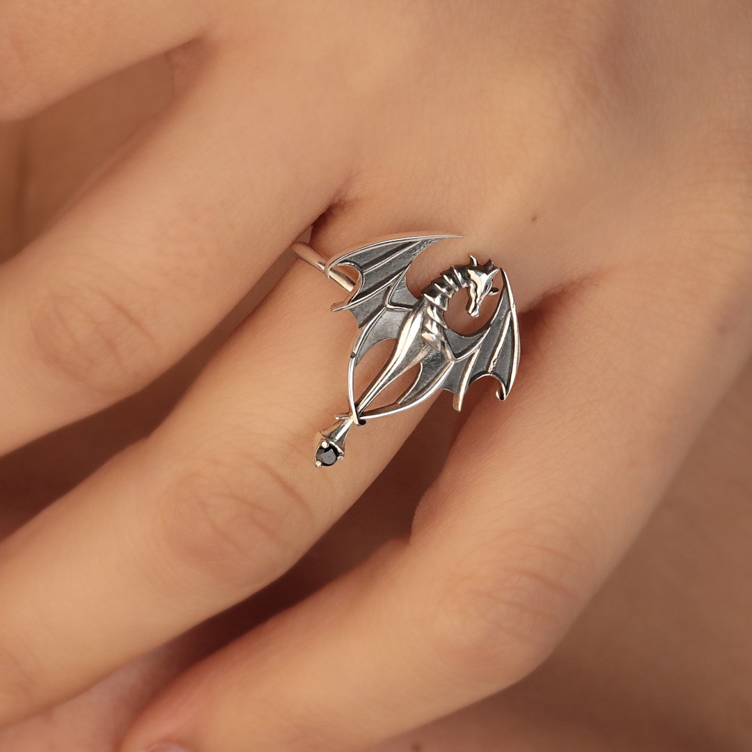 Flying Dragon Ring Animal Dragon Ring Silver Dragon Ring - Etsy
