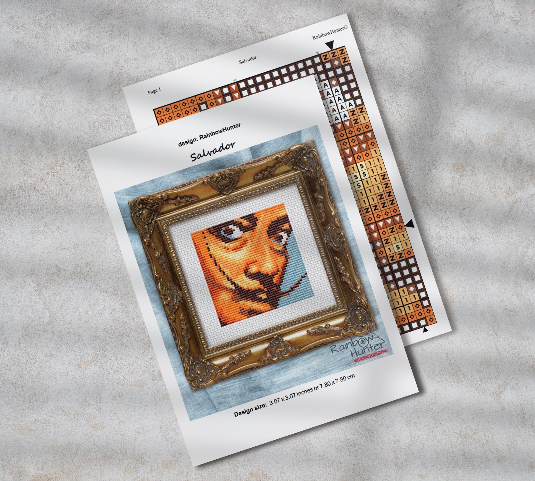 Tiny Portrait Cross Stitch Van Gogh Self Portrait in Hat Counted Cross ...