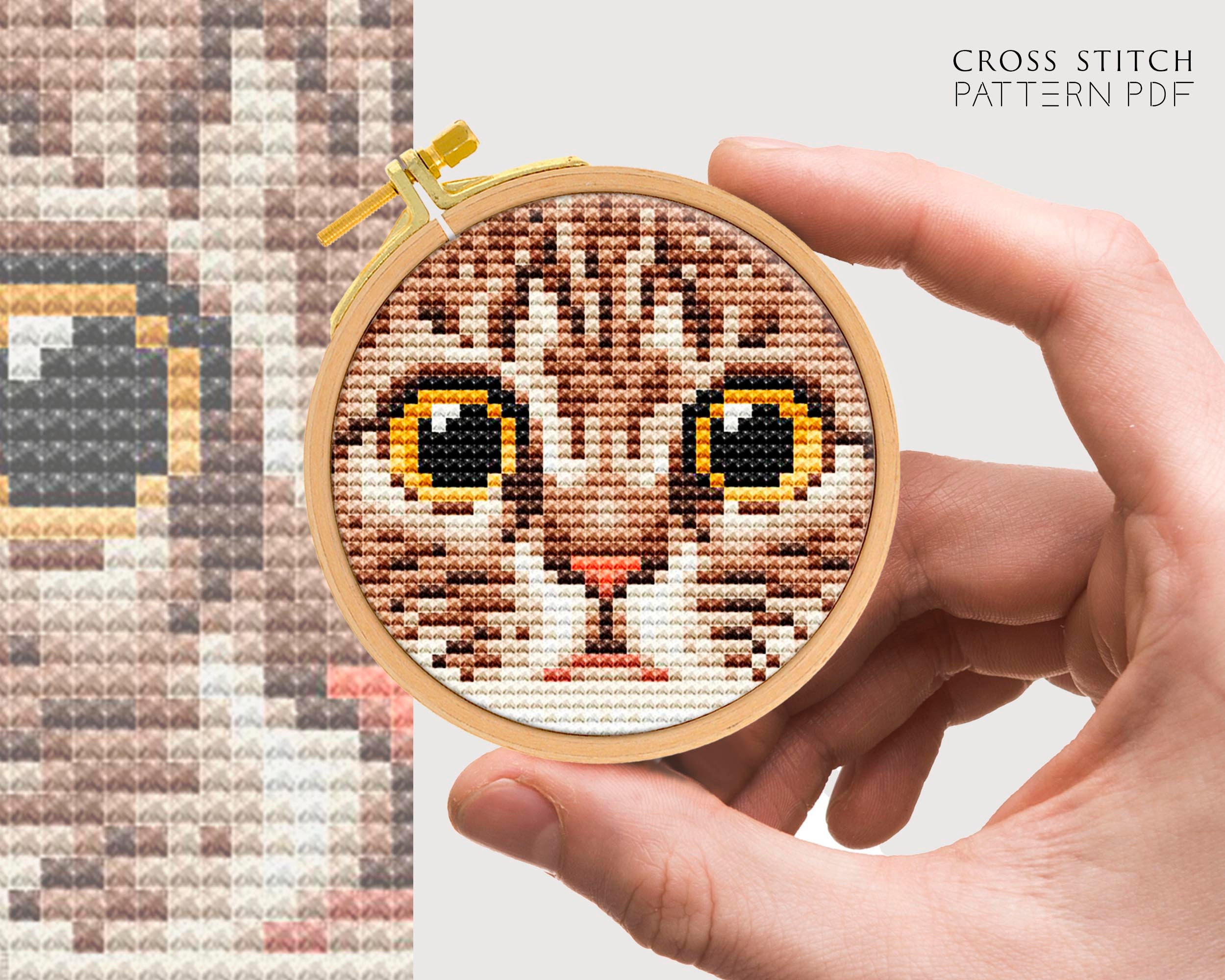 Cat Cross Stitch Pattern PDF Set of 4 Tiny Cross Stitch Cute Animal ...