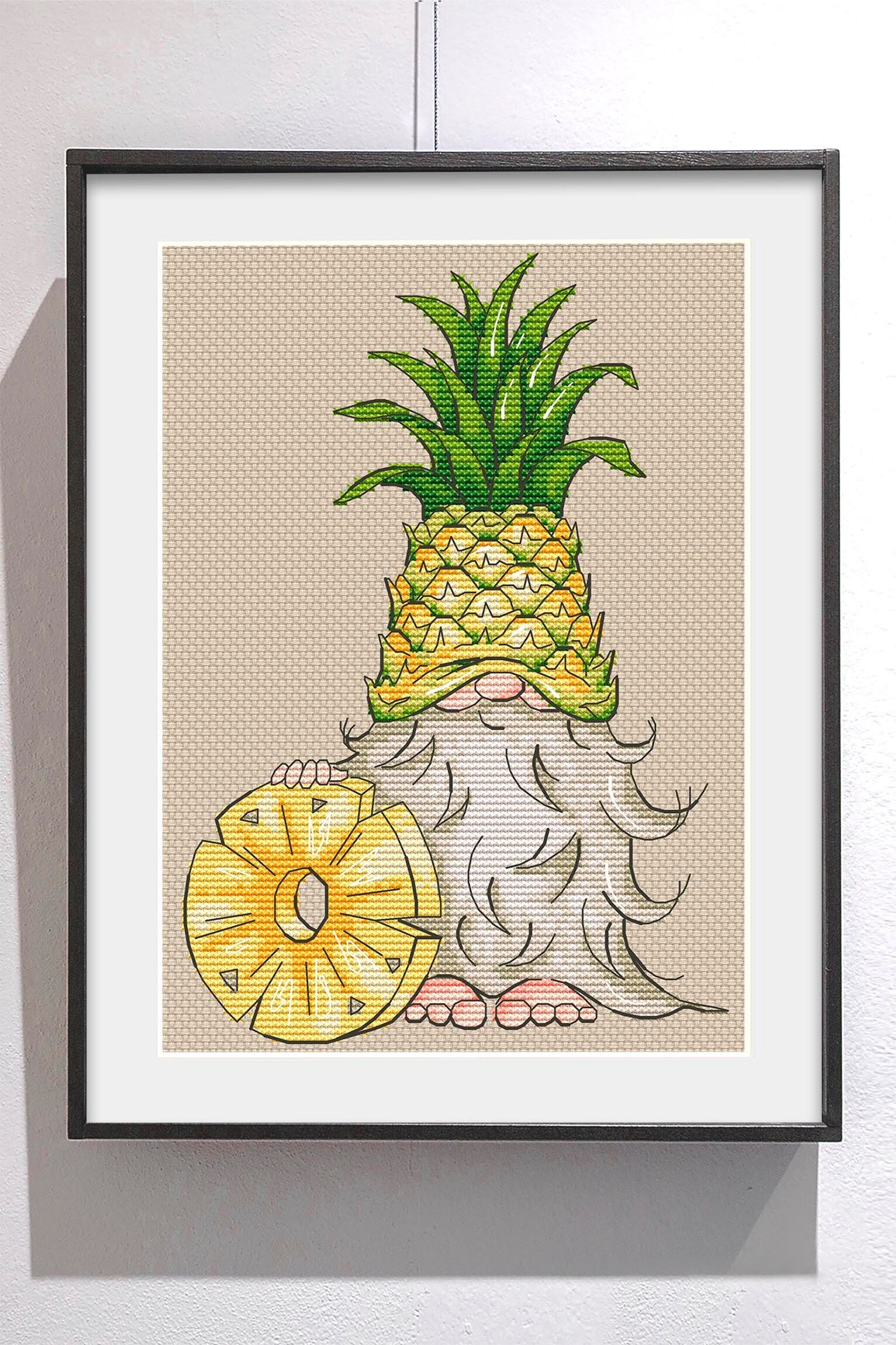 Gnome Cross Stitch Pineapple Cross Stitch Pattern PDF Tropical - Etsy