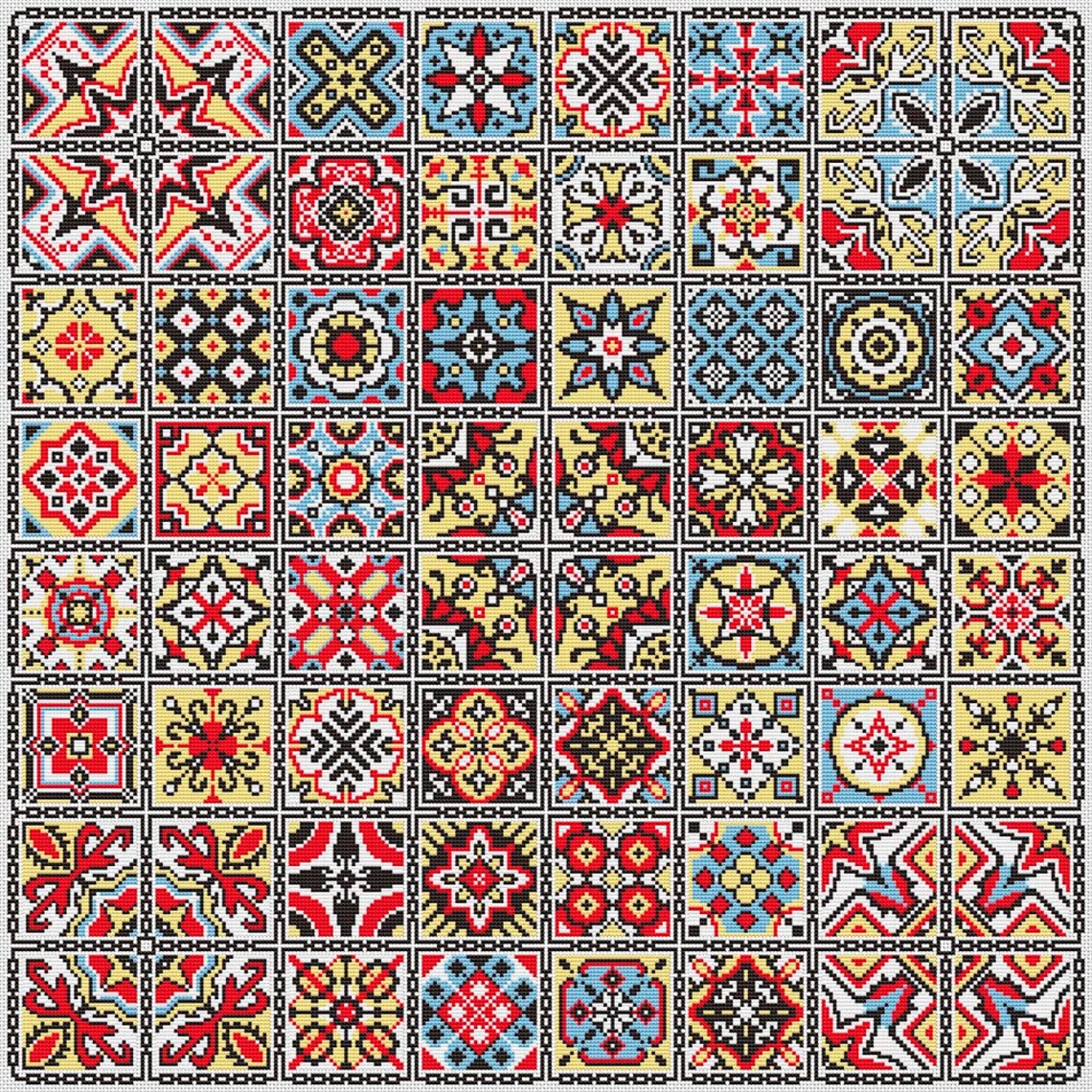 Patchwork Cross Stitch Sampler Cross Stitch Squares Ornament - Etsy