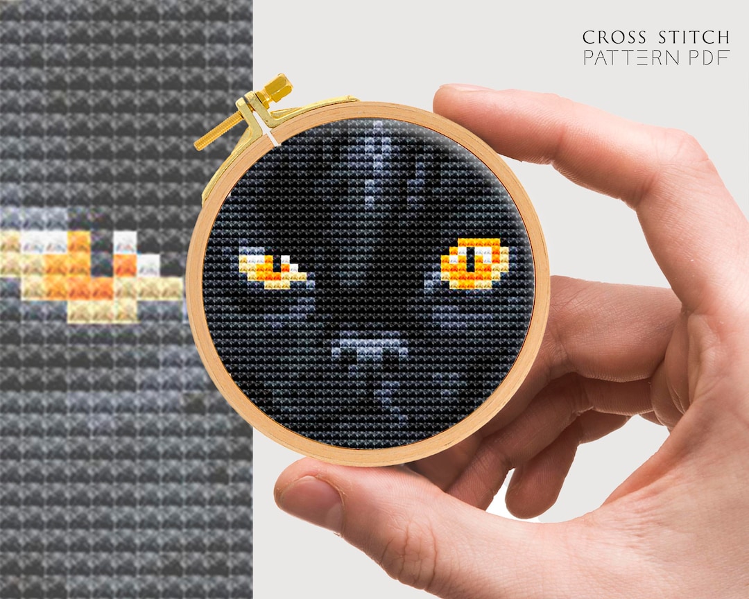 Black Cat Cross Stitch Pattern PDF Cat Face Cross Stitch Chart Small ...