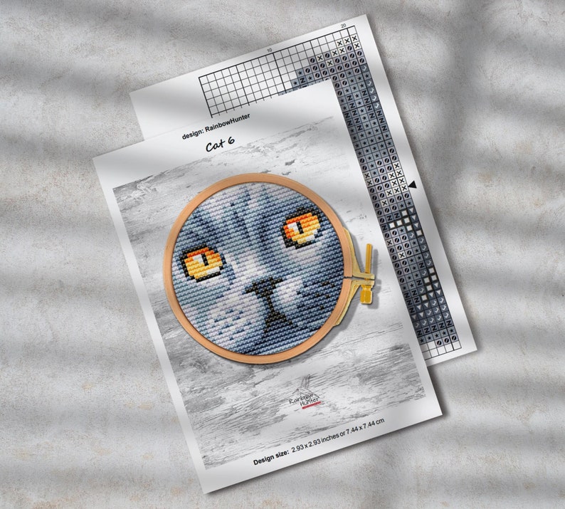 Cat Cross Stitch Pattern PDF Set of 4 Tiny Cross Stitch Cute Animal ...