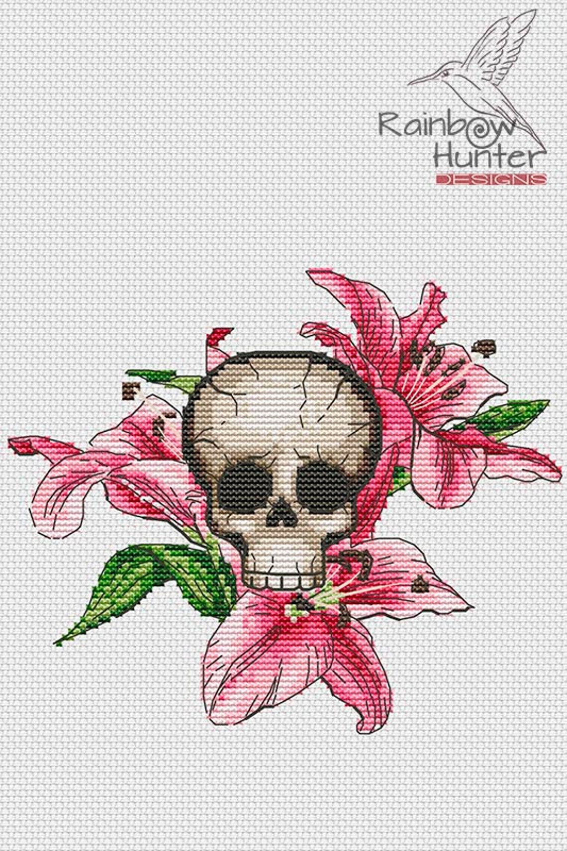 Cross Stitch Skull Pattern PDF Set of 3 Creepy Cute Cross Stitch, Scary ...