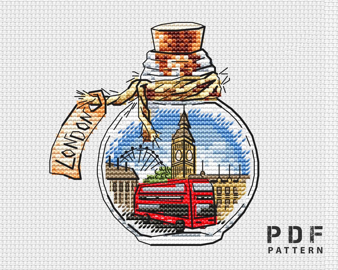 Routemaster Cross Stitch, Big Ben Cross Stitch Pattern PDF, Bottle ...