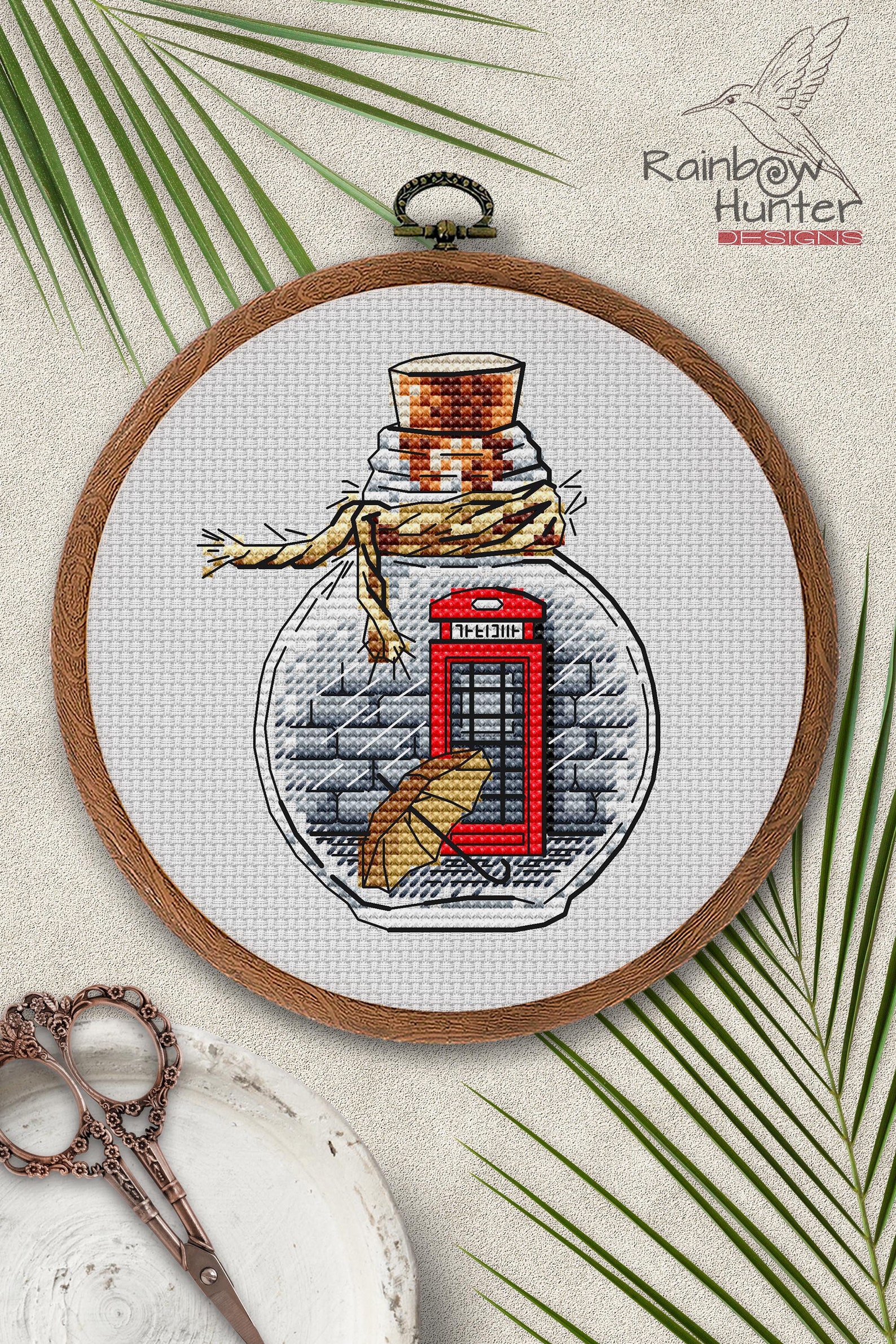 Red Telephone Box Cross Stitch K2 Kiosk Cross Stitch Pattern PDF London ...
